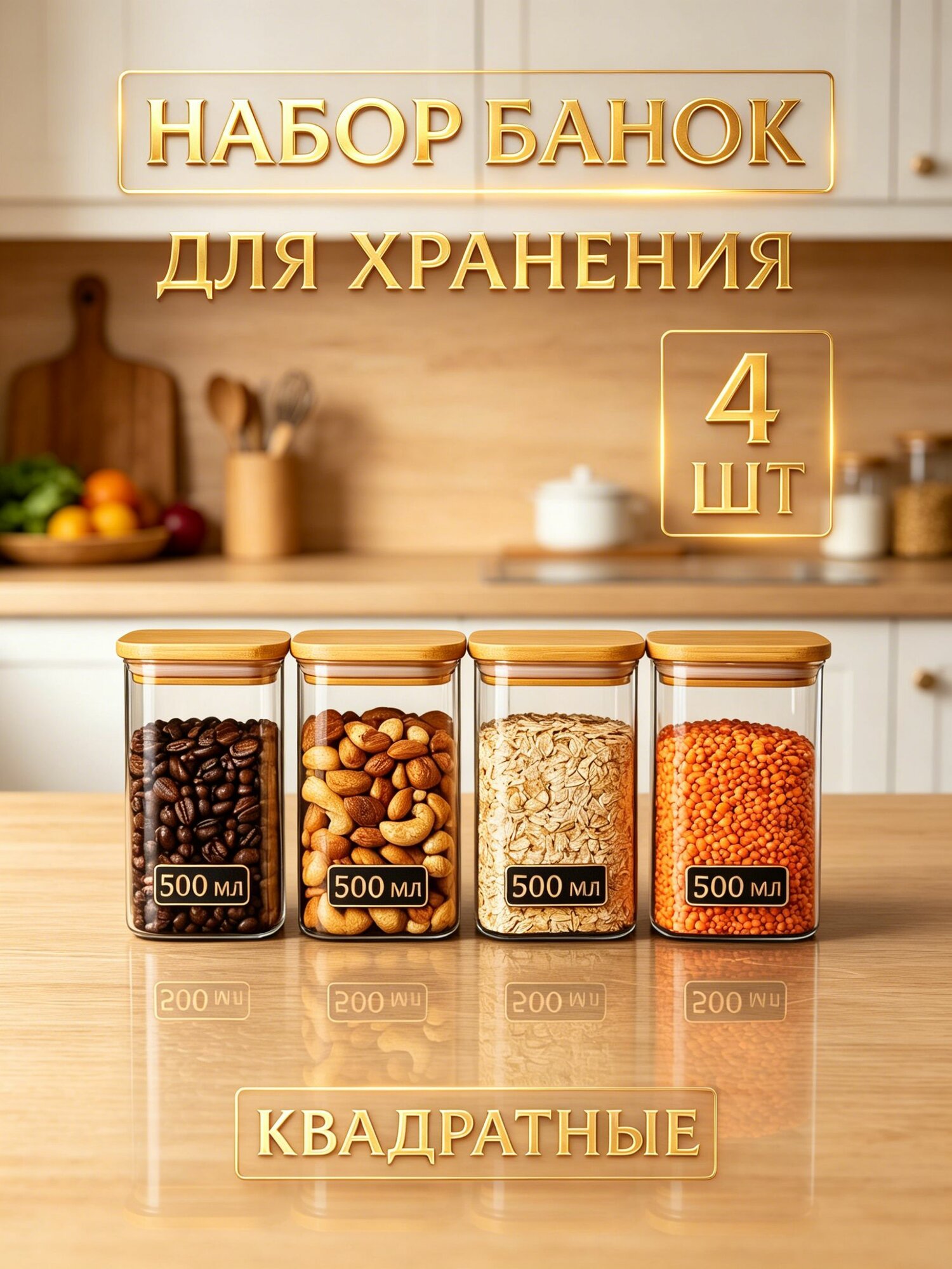 Кадка для риса "без принта", 500 мл, 4 шт