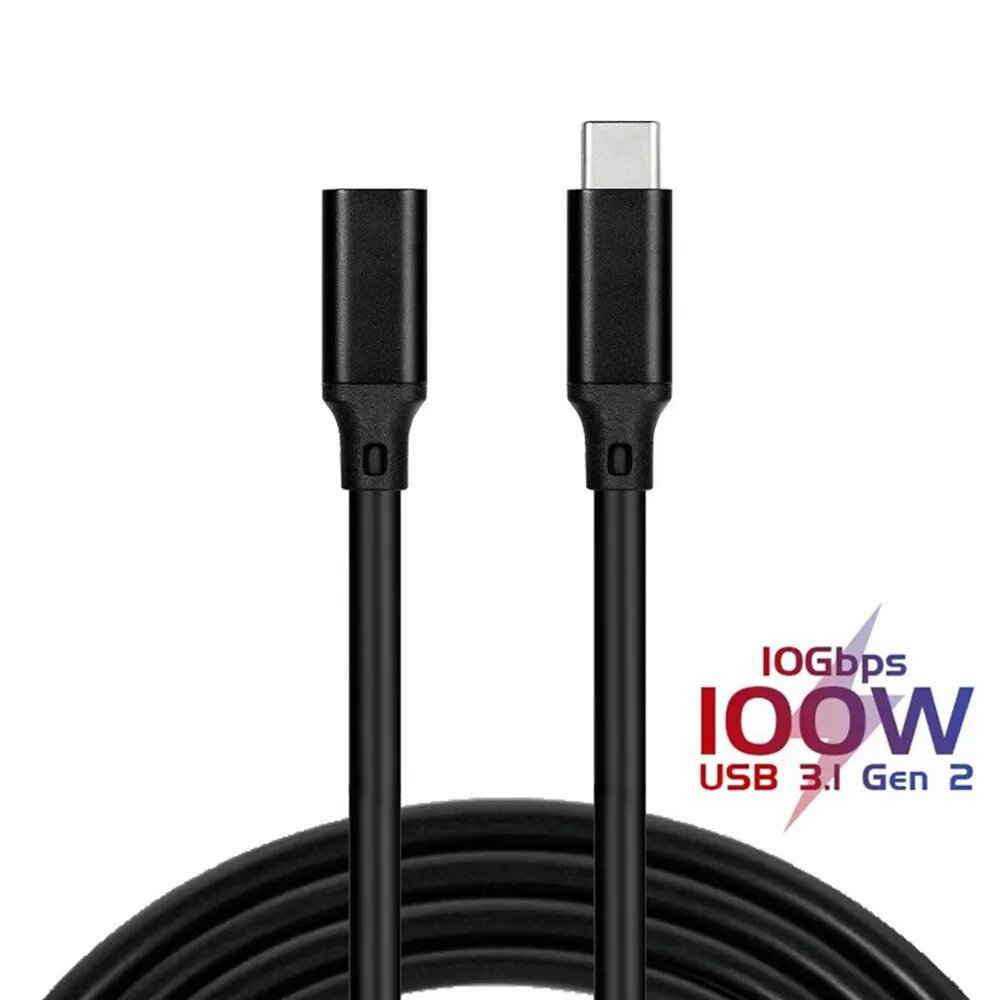 Кабель USB Type-C - USB-C 5m, серый — фото 1