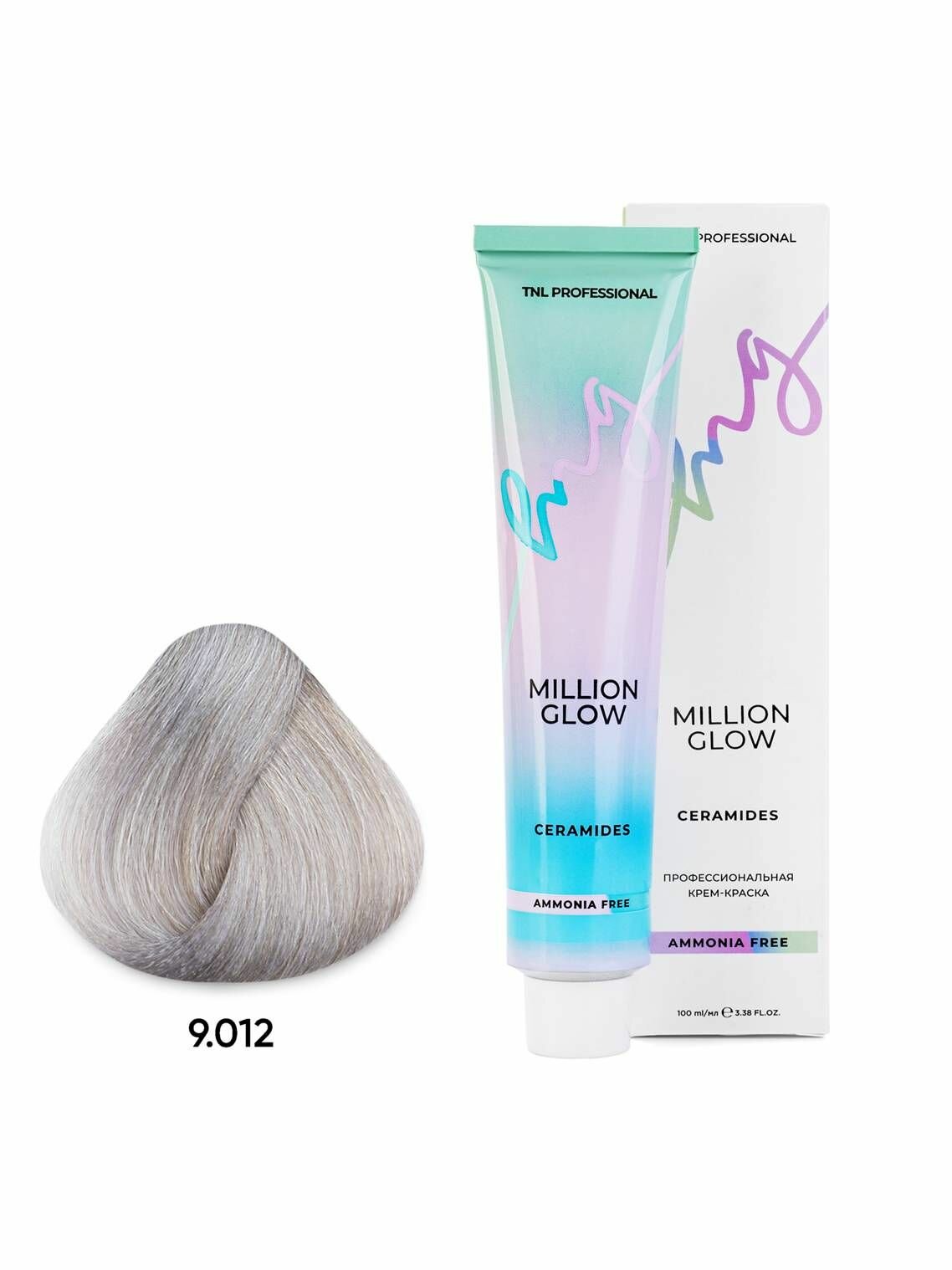 Крем-краска безаммиачная для волос Million glow Ammonia free collection Ceramides 9.012