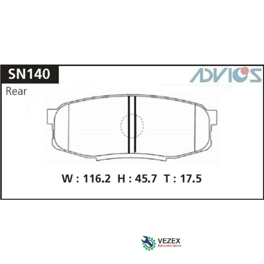 ADVICS SN140 Дисковые тормозные колодки
