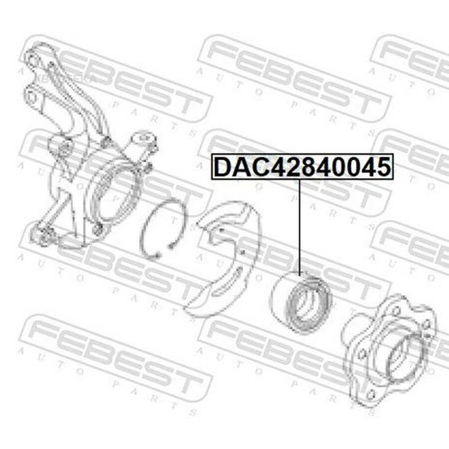 Подшипник ступицы CHERY TIGGO 7 PRO MAX/OMODA C5/EXEED LX пер- FEBEST DAC42840045