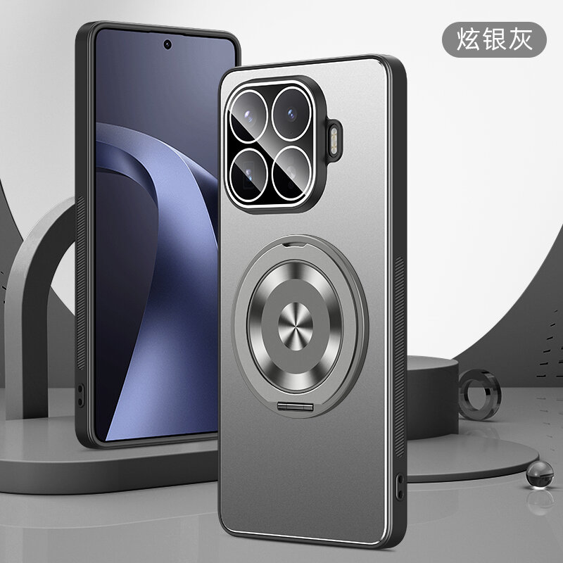 Чехол Для Xiaomi 17T Pro/Сяоми 17T Про, soft touch, чехол-кардиомонитор, поликарбонат (PC), защита камеры, ударопрочный, встроенная подставка, усиленные углы, Xiaomi, Xiaomi 17T Pro, gray,