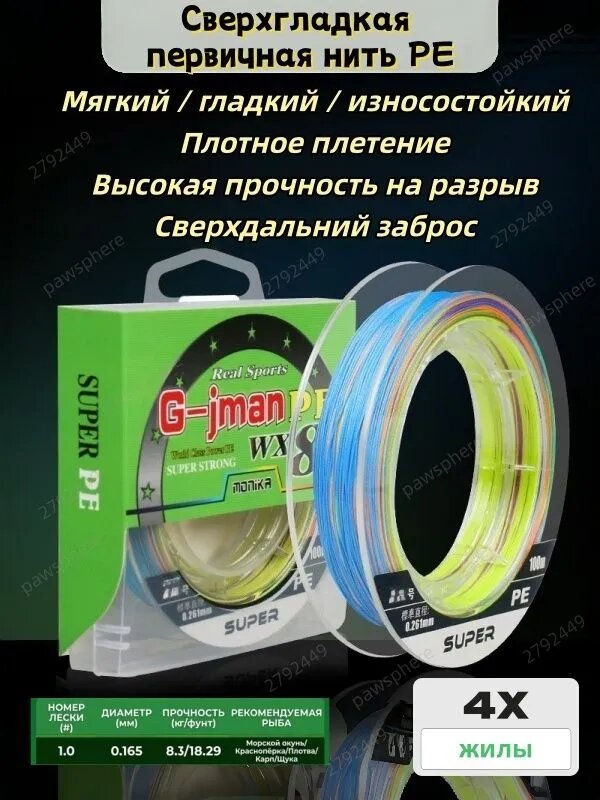 Монофильная леска для рыбалки, размотка: 100 м, толщина: 1 мм