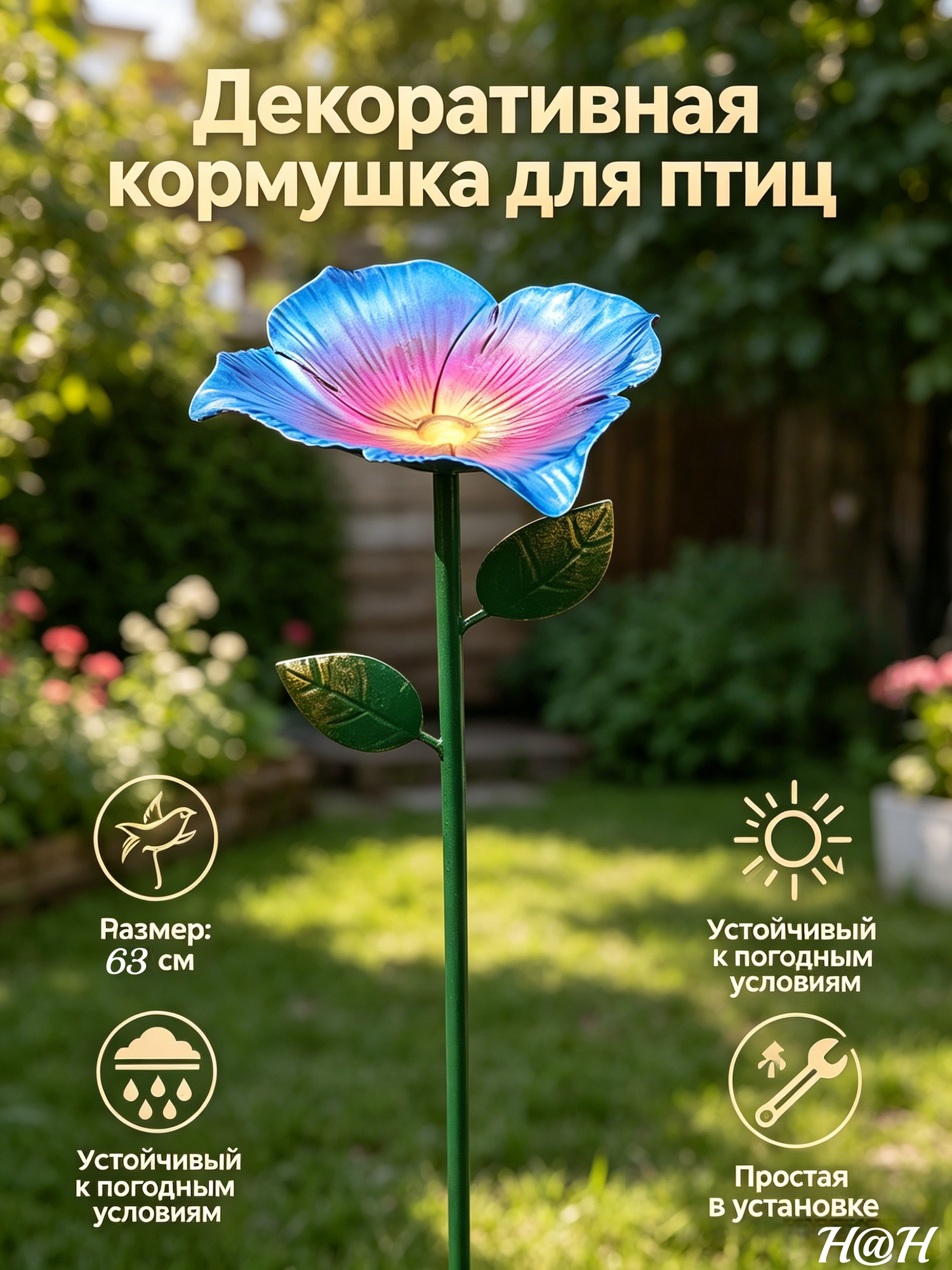Открытый садовый дворик, кованая железная кормушка для птиц, кормушка для пчел, садовый модуль