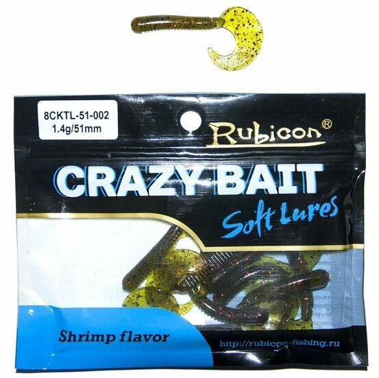 Съедобная силиконовая приманка RUBICON Crazy Bait CKTL 1.4g, 51mm, цвет 002