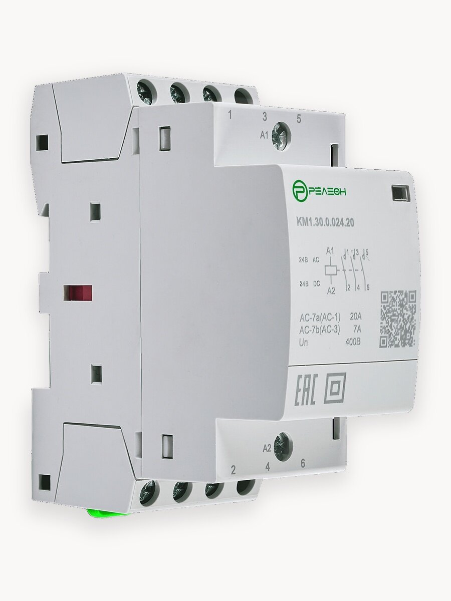 Модульный контактор 2НО+2НЗ контакта 20А; 12В AC/DC, релеон, KM1.22.0.012.20