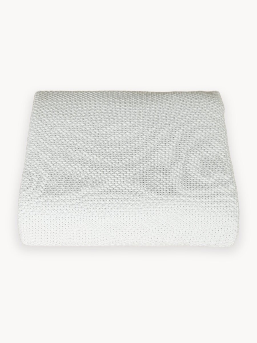 Плед Warm Whiff 220x240 см, вязанный, хлопок 100%, подарочная сумка, для уюта в доме