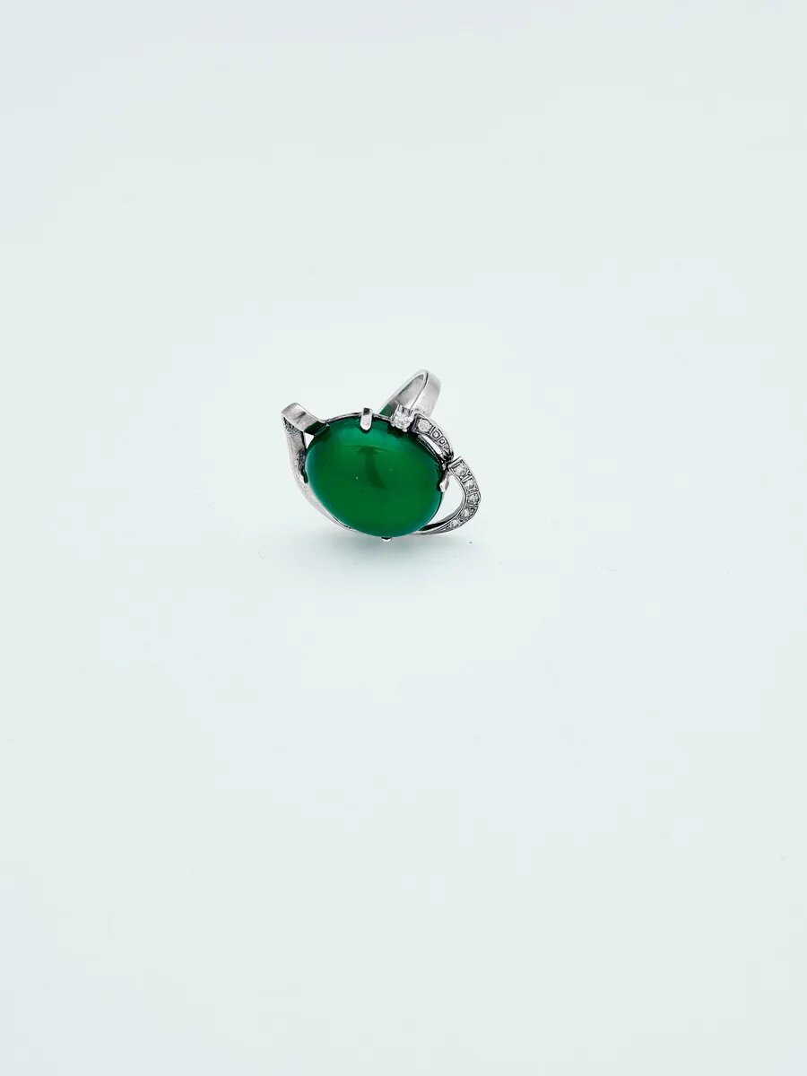 Кольцо БРЮС, серебро, 925 проба, фианит