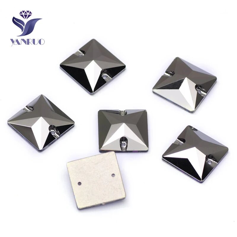 YANRUO 3240 Гематитовые стразы для декора 14mm 16Pcs