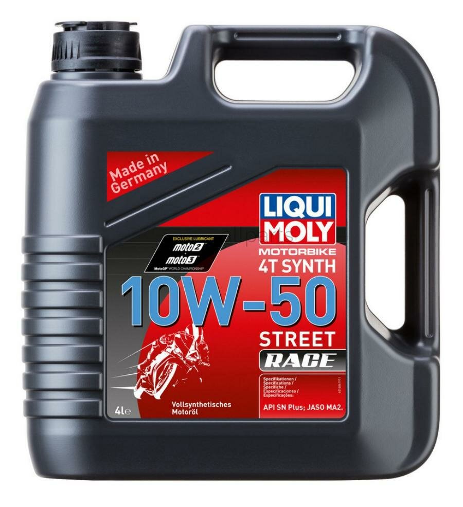 LIQUI MOLY 1686 Масло моторное для мотоциклов 10W50 LIQUI MOLY 4л синтетика Racing Synth 4T
