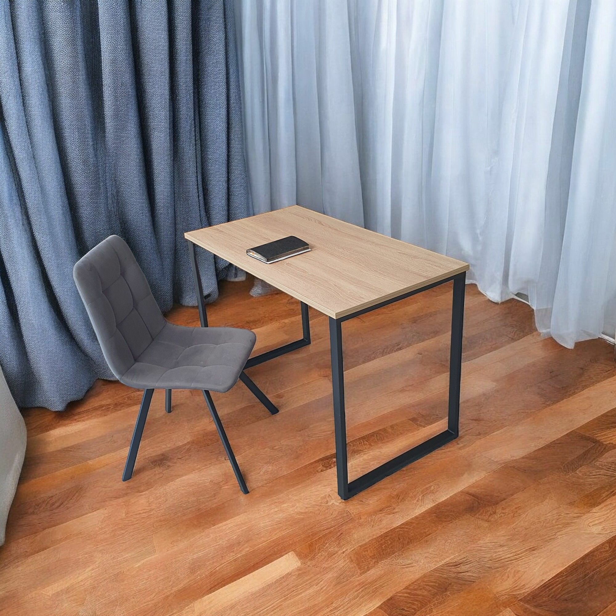 Компьютерный стол/ Лофт, 110*60 см, цвет столешницы Дуб Сонома, Ножки лофт черные