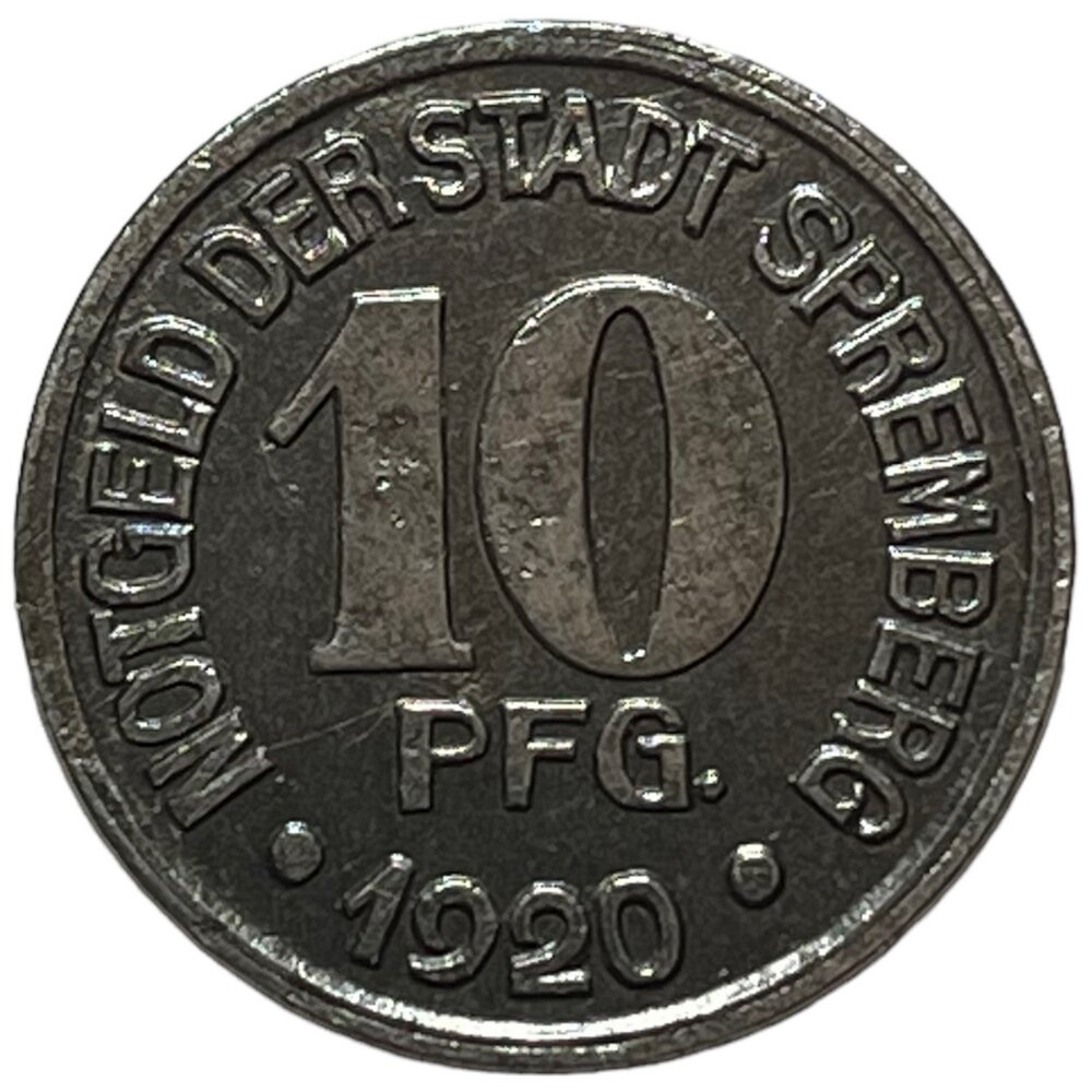Германия (Веймарская Республика) Шпремберг 10 пфеннигов 1920 г.