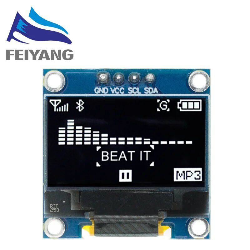 OLED дисплей 0.96" 128x64, 4Pin-White для Arduino