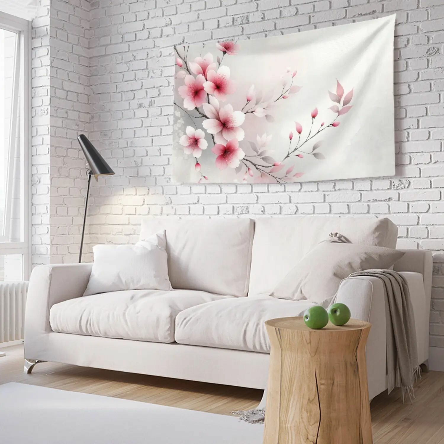 Горизонтальное фотопанно на стену JoyArty "Цветущая сакура", из ткани, 100х150 см