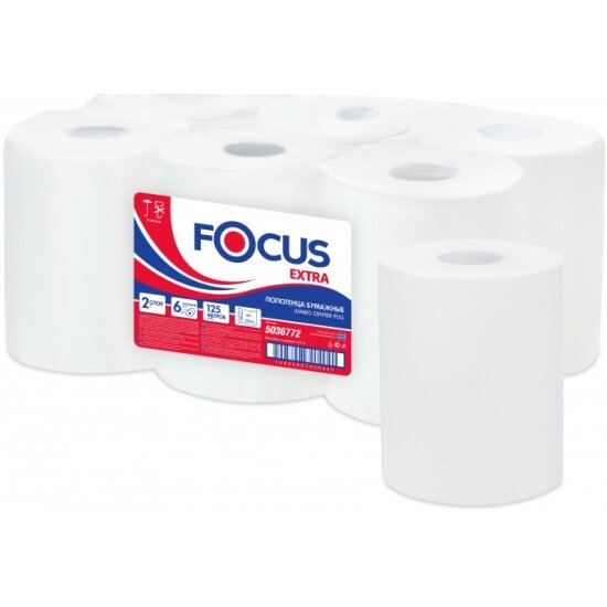 Полотенца бумажные Focus д/держ. Jumbo с ЦВ 2сл.125м 6рул 5036772