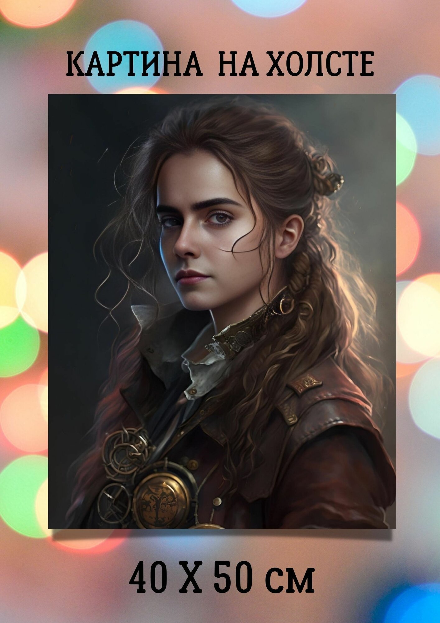 Картина арт персонажи "Гарри Поттера в стиле Стим Панк" для интерьера 50х40