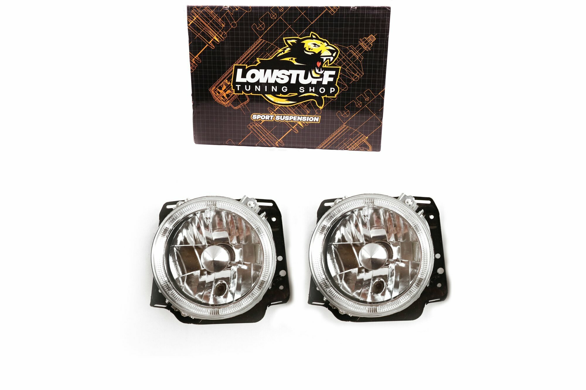 VW Golf 2 Фары головного света с ангельскими глазками прозрачные хром отражатель LOWSTUFF 191941753CLAE