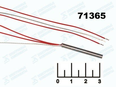 Датчик температуры PT1000 1 кОм 1м 4*30мм(-50.+350C) (WZP-035A, 3 провода) +