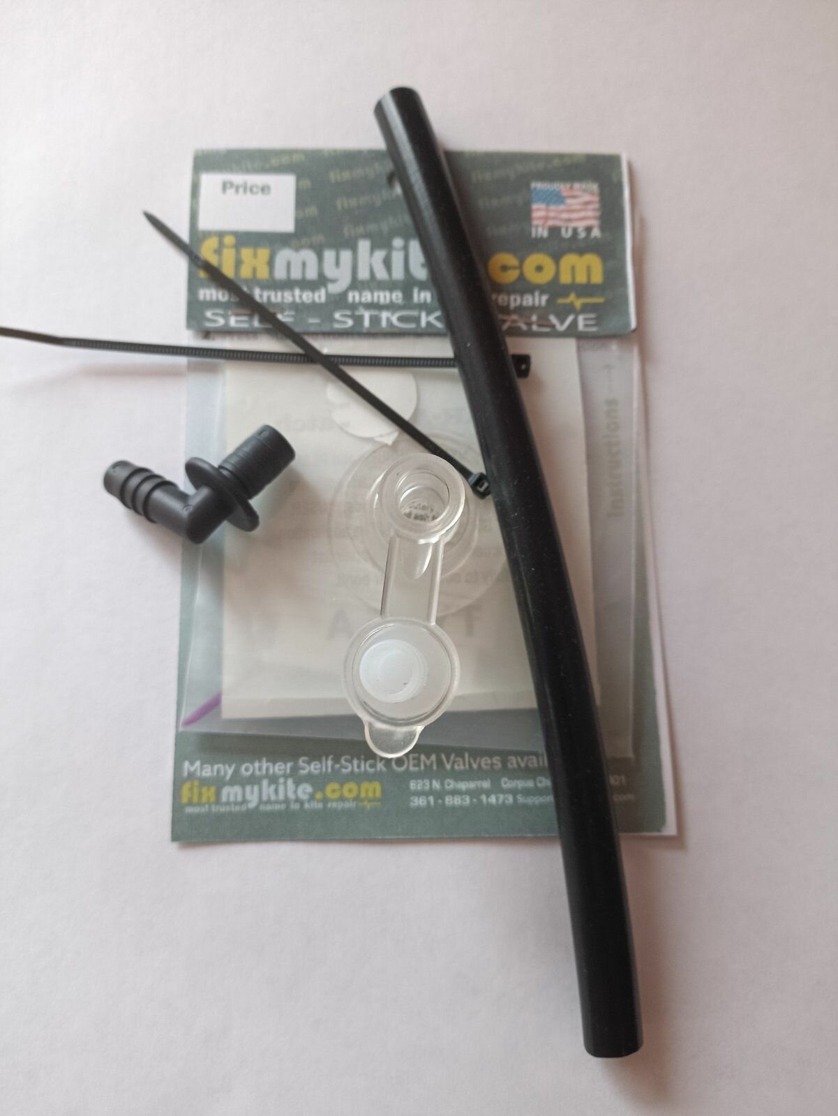 Клапан для кайта 9 мм с силиконовой трубкой, Г- образный, унивесальный