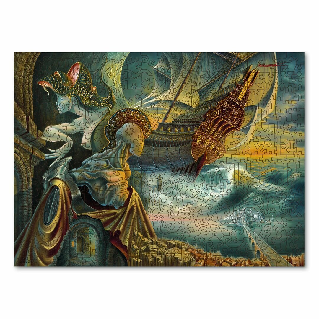 Деревянный пазл "Иллюзия реальности", 335 деталей, Davici, в подарочной упаковке, 44х32 см, (коллекция Седьмая)