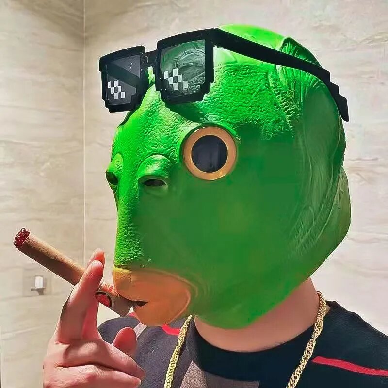 Маска для праздника, Хэллоуин, Новый год, Вечеринка, Голова рыбы, смешные маски, ORGULOBO.4 шт.