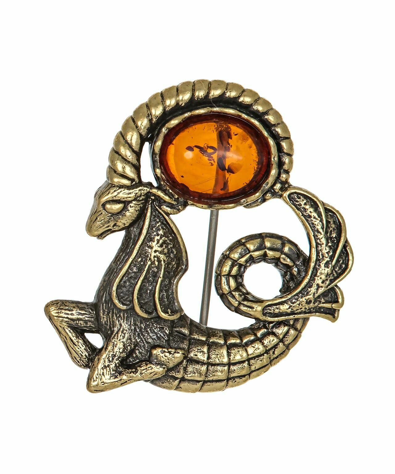 Брошь, янтарь