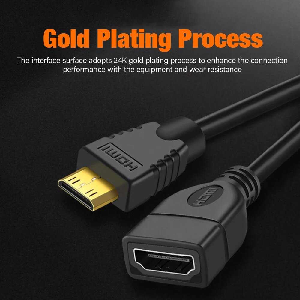 Mini HDMI - HDMI кабель 15см, Straight — фото 1