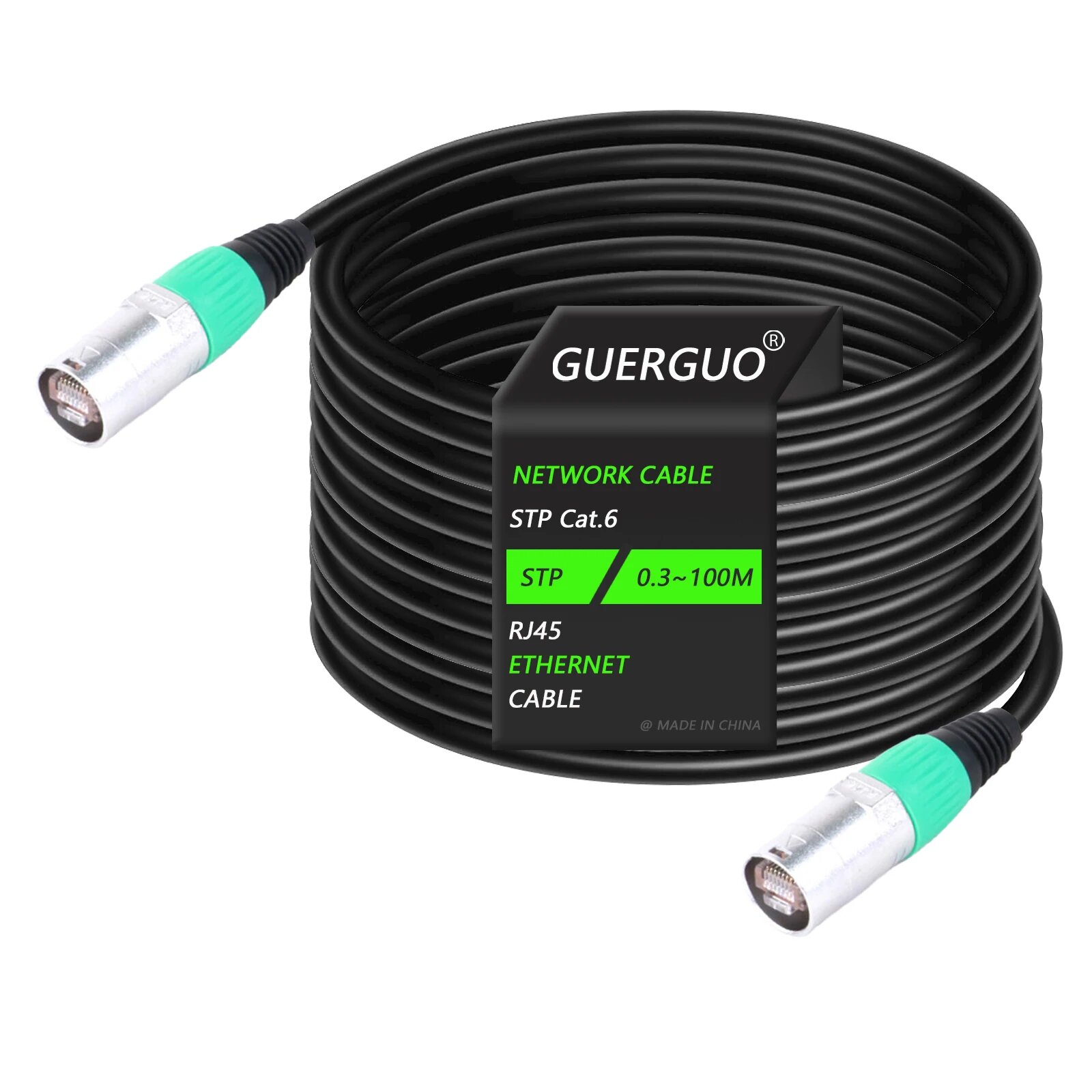 Экранированный Ethernet кабель RJ45 CAT6 CAT6-STP-OUTDOOR, Green, 10M