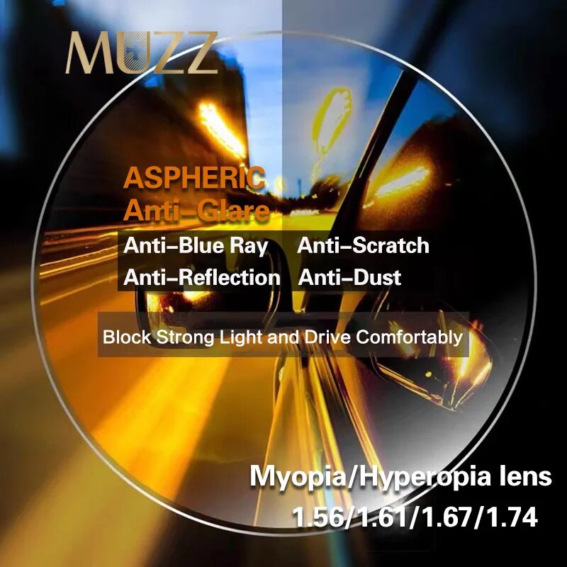 Антибликовые линзы MUZZ 1.67 Single Vision