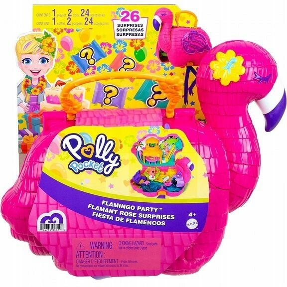 Фигурки Mattel Polly Pocket - Игровой набор Розовый фламинго с фигурками и аксессуарами - Полли Покет HJN76