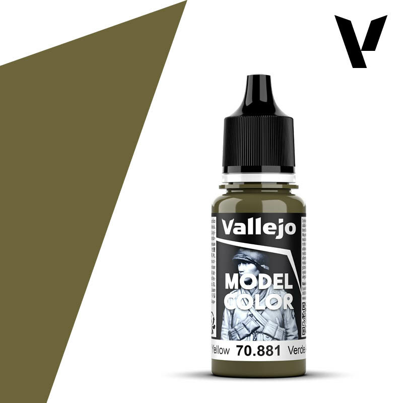 Краска 70881 Vallejo серии Model Color Yellow Green (Зеленый Желтый) 18ml