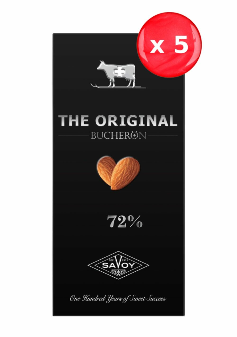 Шоколад бушерон Original горький с миндалем, 90 грамм х 5 плиток