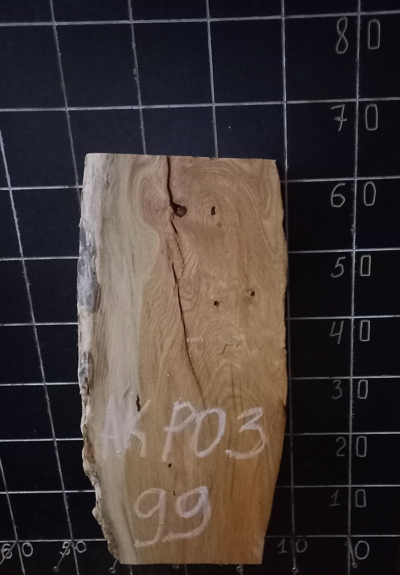 Слэб из массива дерева акация розовая №99, 2,5*29*60 см, ДОКЛЕС