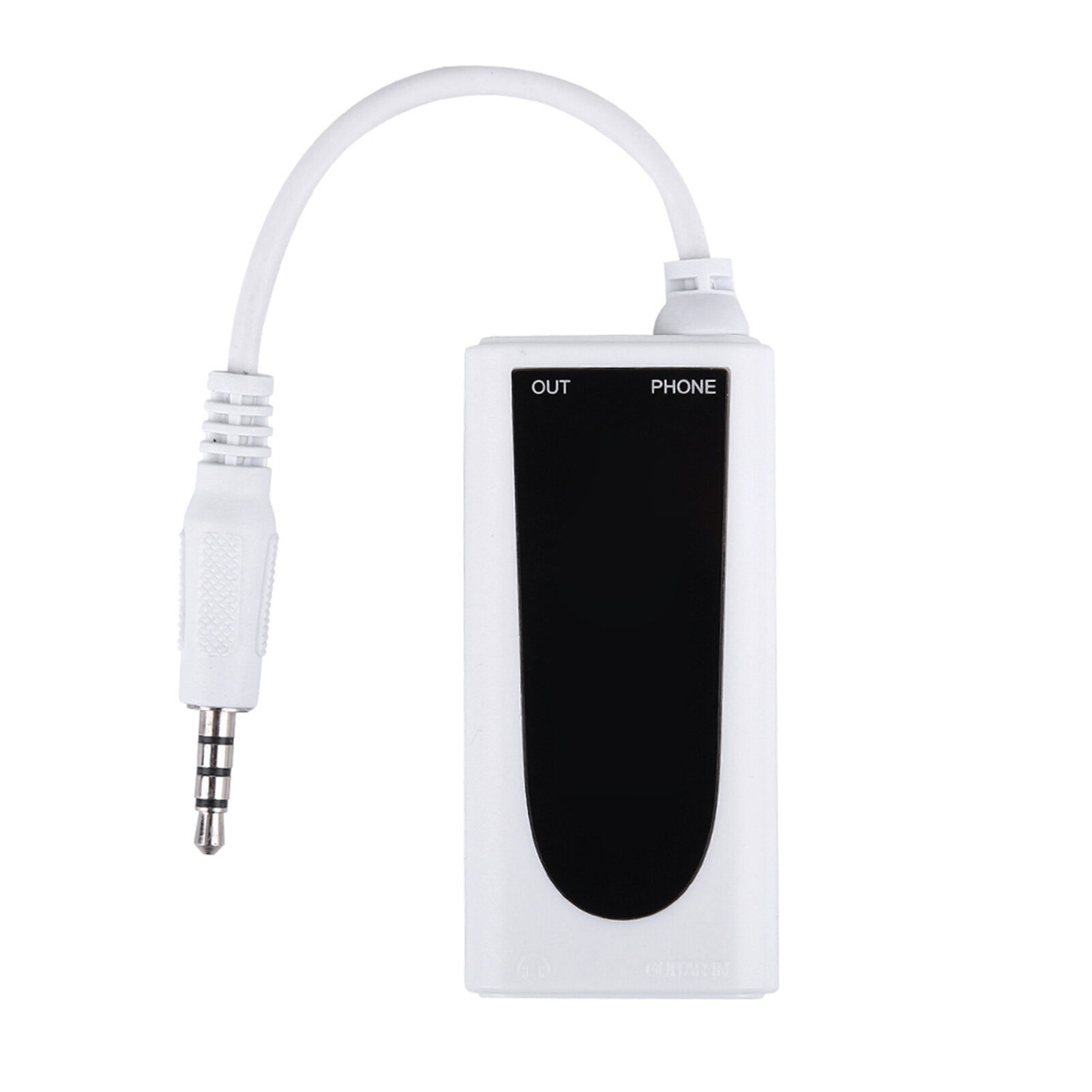 White Electric Guitar to Phone Converter, 6.35mm Speaker Instrument Accessory Input Connector, for keyboard electric bass
