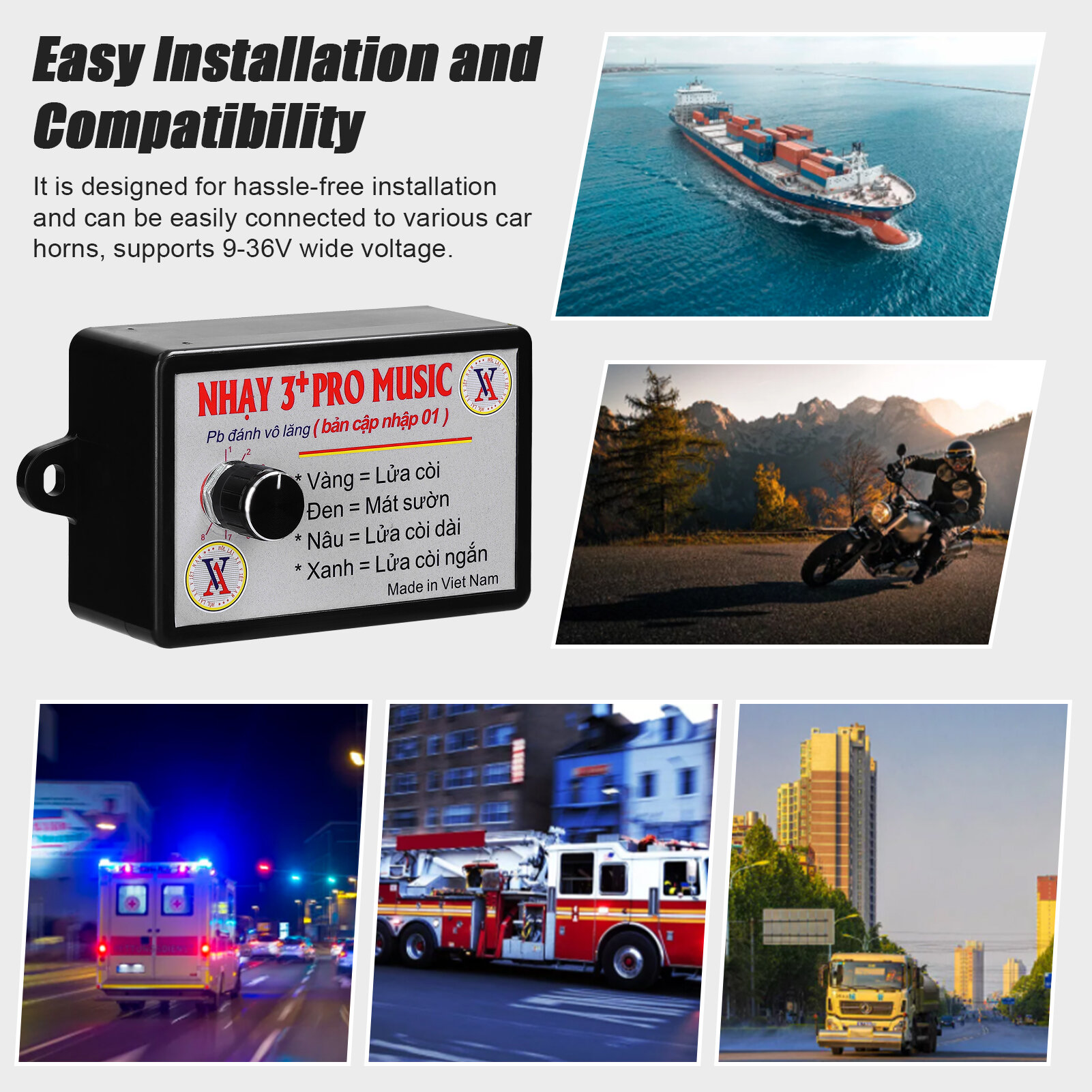 Контроллер звукового сигнала для авто, грузовиков и лодок 8 тонов и громкости