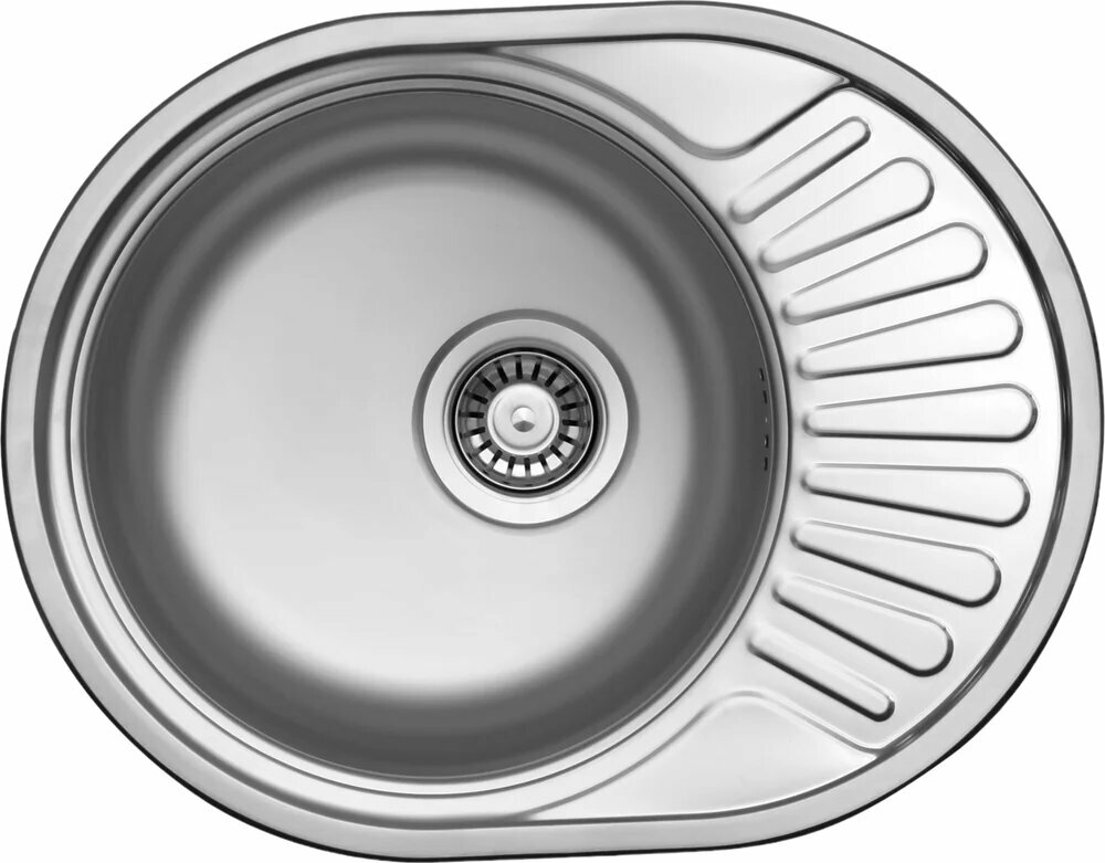 Мойка кухонная TopZero Favorite FAP577.447 металлическая, 58x45, мойка для кухни, с крылом, овальная