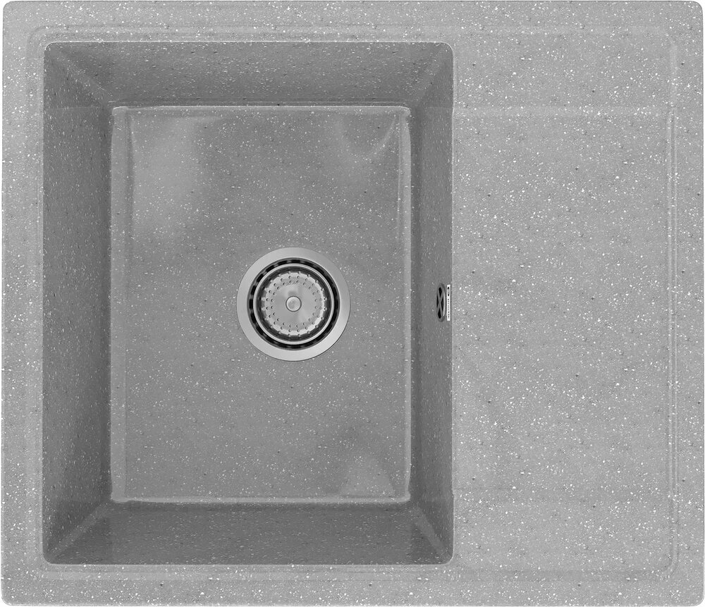Мойка кухонная Practik PR-M 575-003 прямоугольная, 57x49, мойка для кухни, с крылом, серая, российская