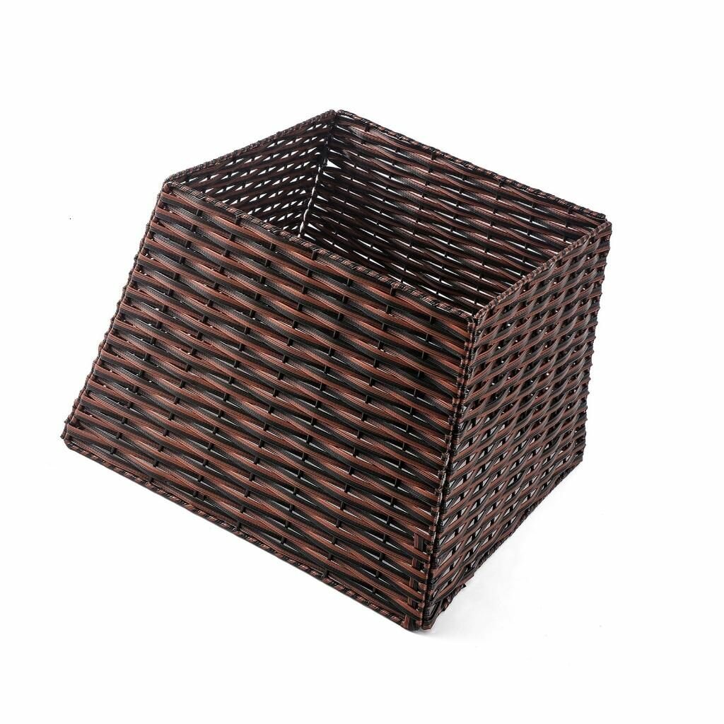 Юбка для рождественской елки ручной работы из ротанга-коричневая и красная 4 штуки