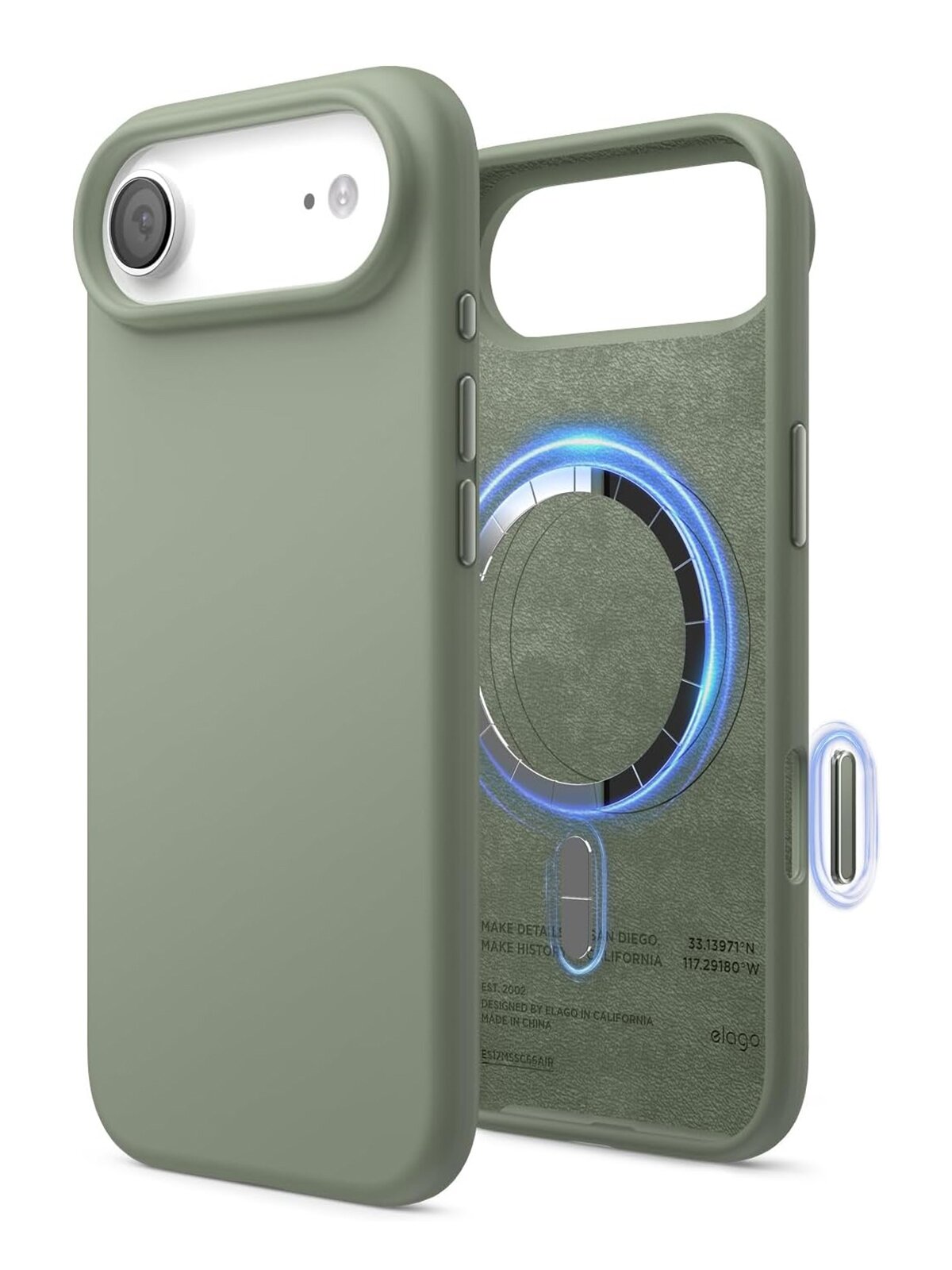 Elago силиконовый чехол для iPhone Air, Magnetic Silicone Khaki Green (MagSafe)