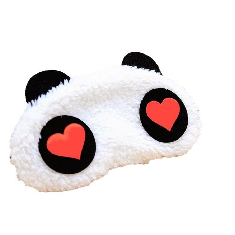 Маска для сна «Панда» для детей и взрослых. Милая плюшевая маска для сна с глазами в форме сердца. Мягкая и удобная повязка на глаза. Мягкая повязка на глаза для сна, путешествий и отдыха.