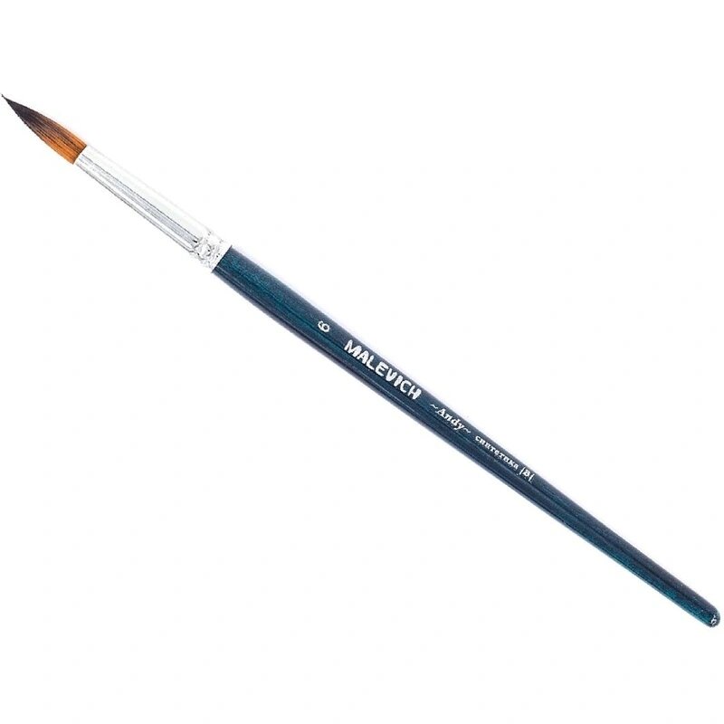 Кисть художеств. Малевичъ Andy синтетич. мягк, круглая,№6, корот. ручка,753006