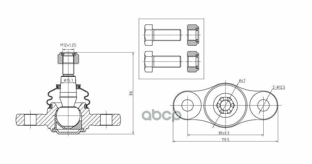 Опора шаровая перед. нижняя L/R HYUNDAI Elantra 2006-2011/i30 2007-2011, KIA Ceed 2006->/Pro Ceed 2008->/Cerato 2009->/Magent.