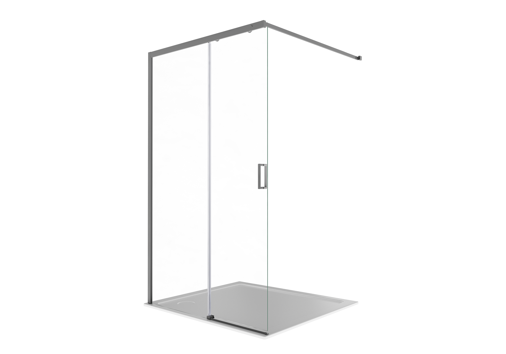 Душевая перегородка с держателем AQUATEK Walk In 120 см AQ. WISL.120.1GM оружейная сталь/стекло прозрачное