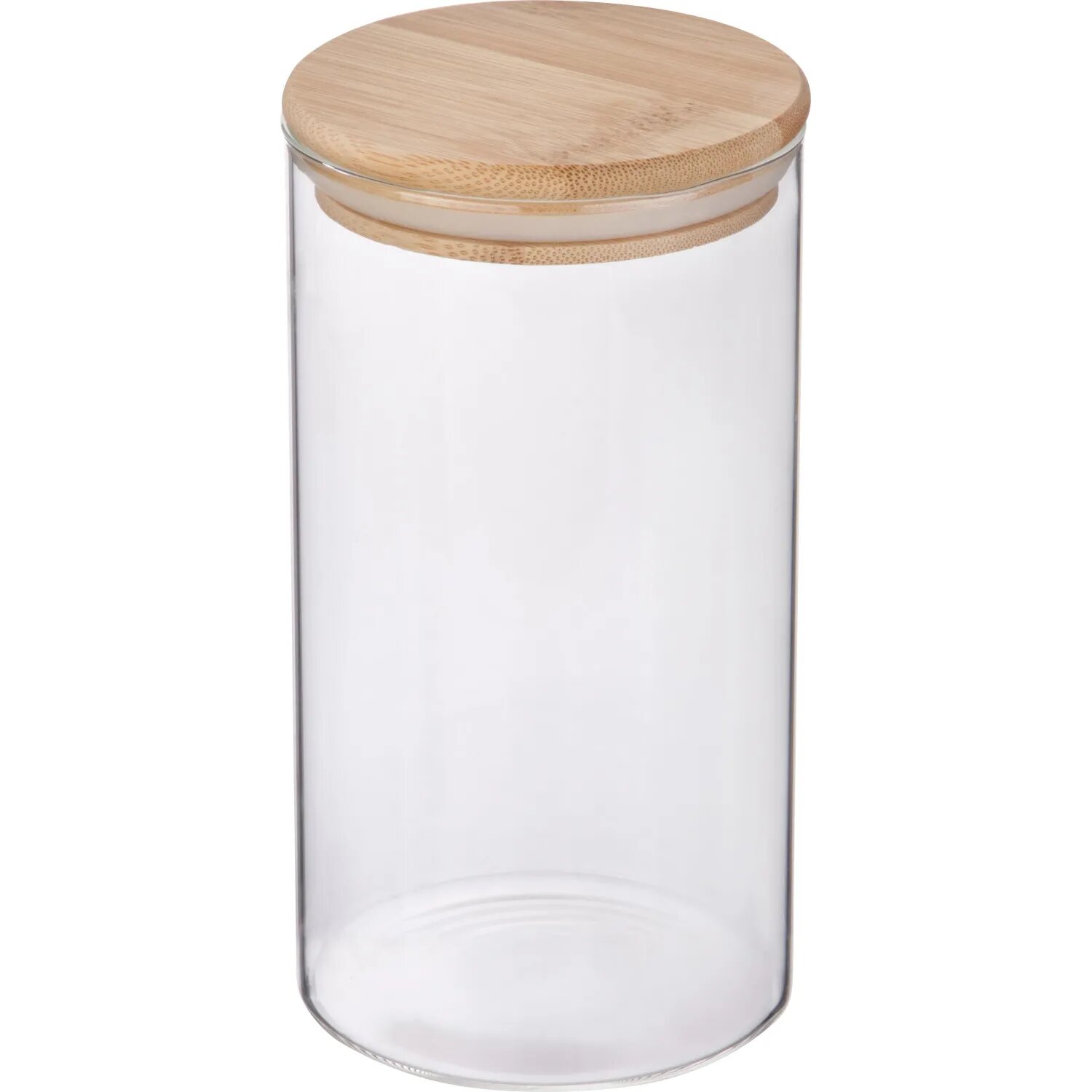 Банка стеклянная для сыпучих продуктов с крышкой BAMBU, 1.3 л