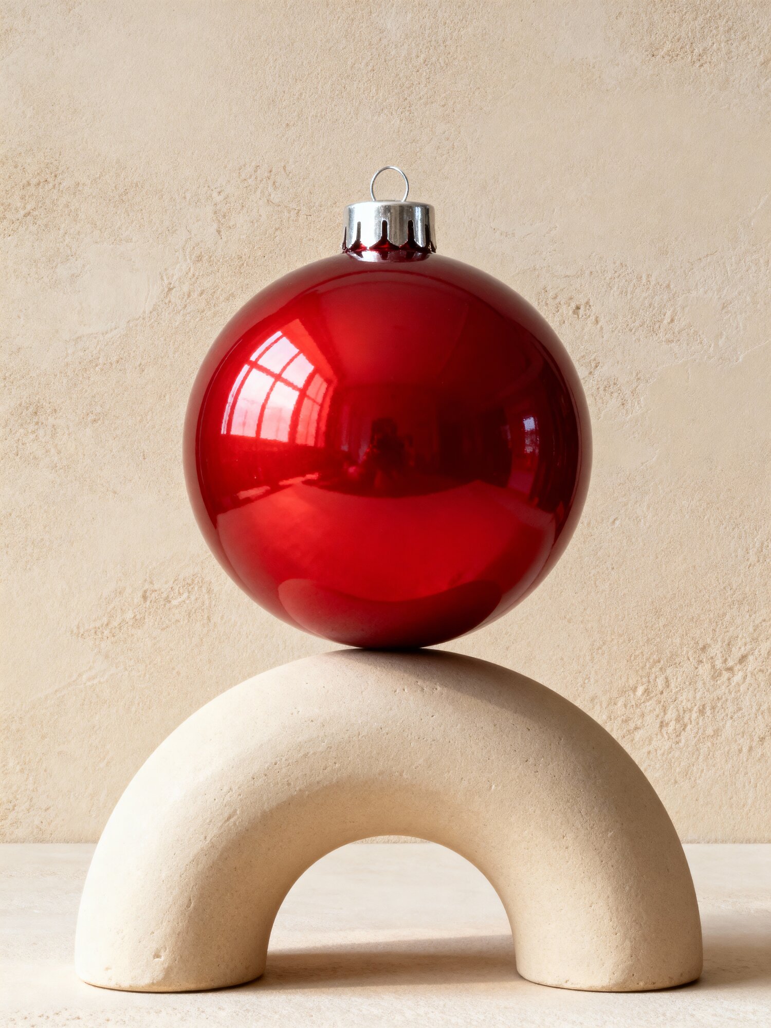 Набор шаров 8 см, пластик, цвет красный, глянцевый, 6 шт в коробке, 80Г06-01К/красный