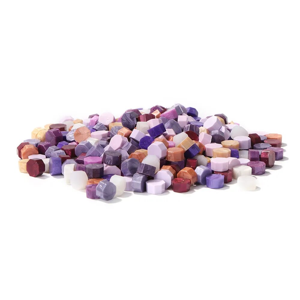 Фирменные восковые печати фиолетового цвета в виде восьмиугольника, 100 штук