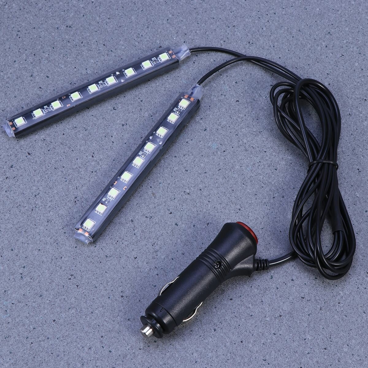Синий одноцветный автомобильный неоновый светильник с 18 светодиодами для салона, питание от прикуривателя
