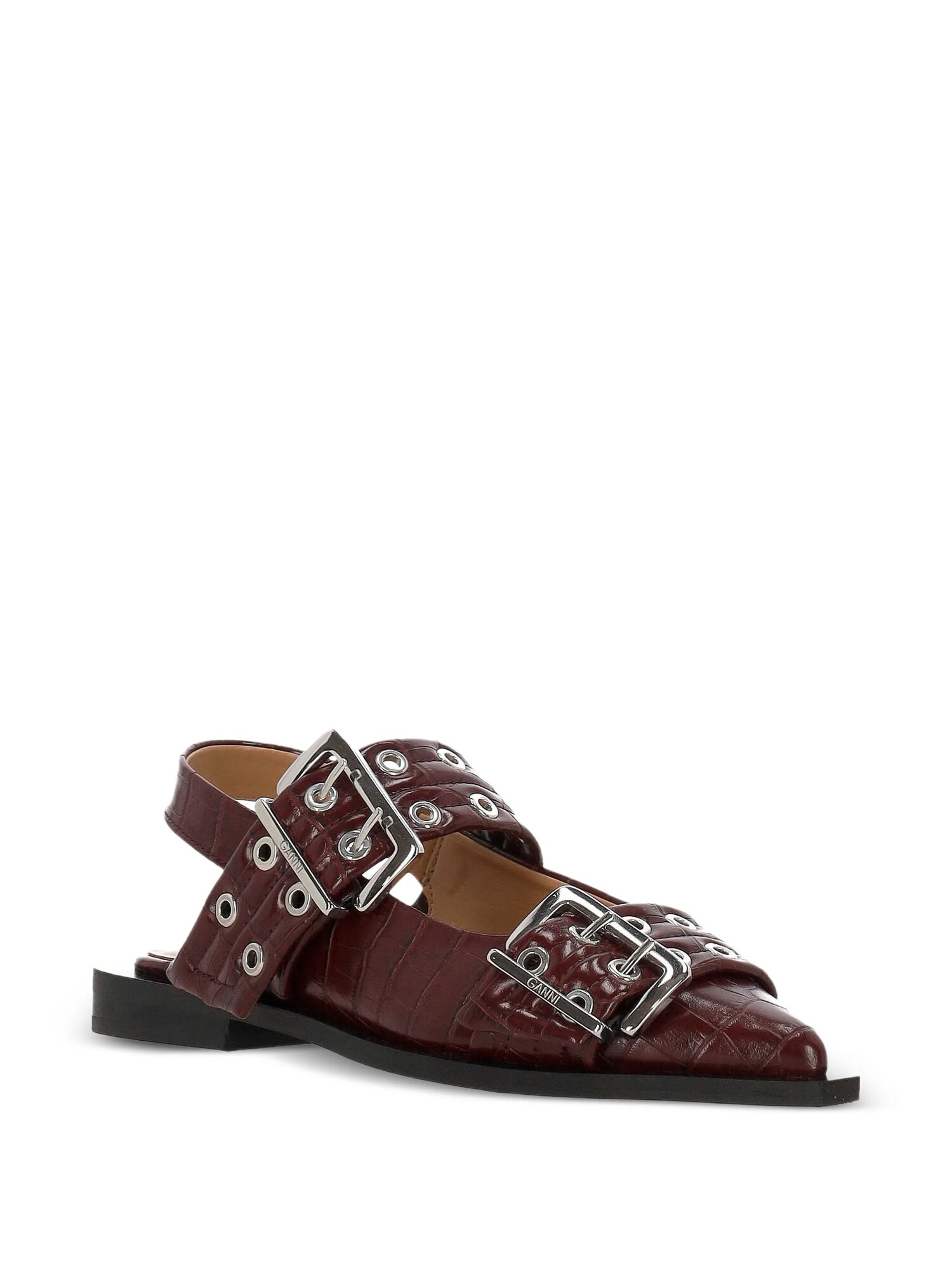 Балетки GANNI Buckle ballet flats, размер 38, фиолетовый — фото 1