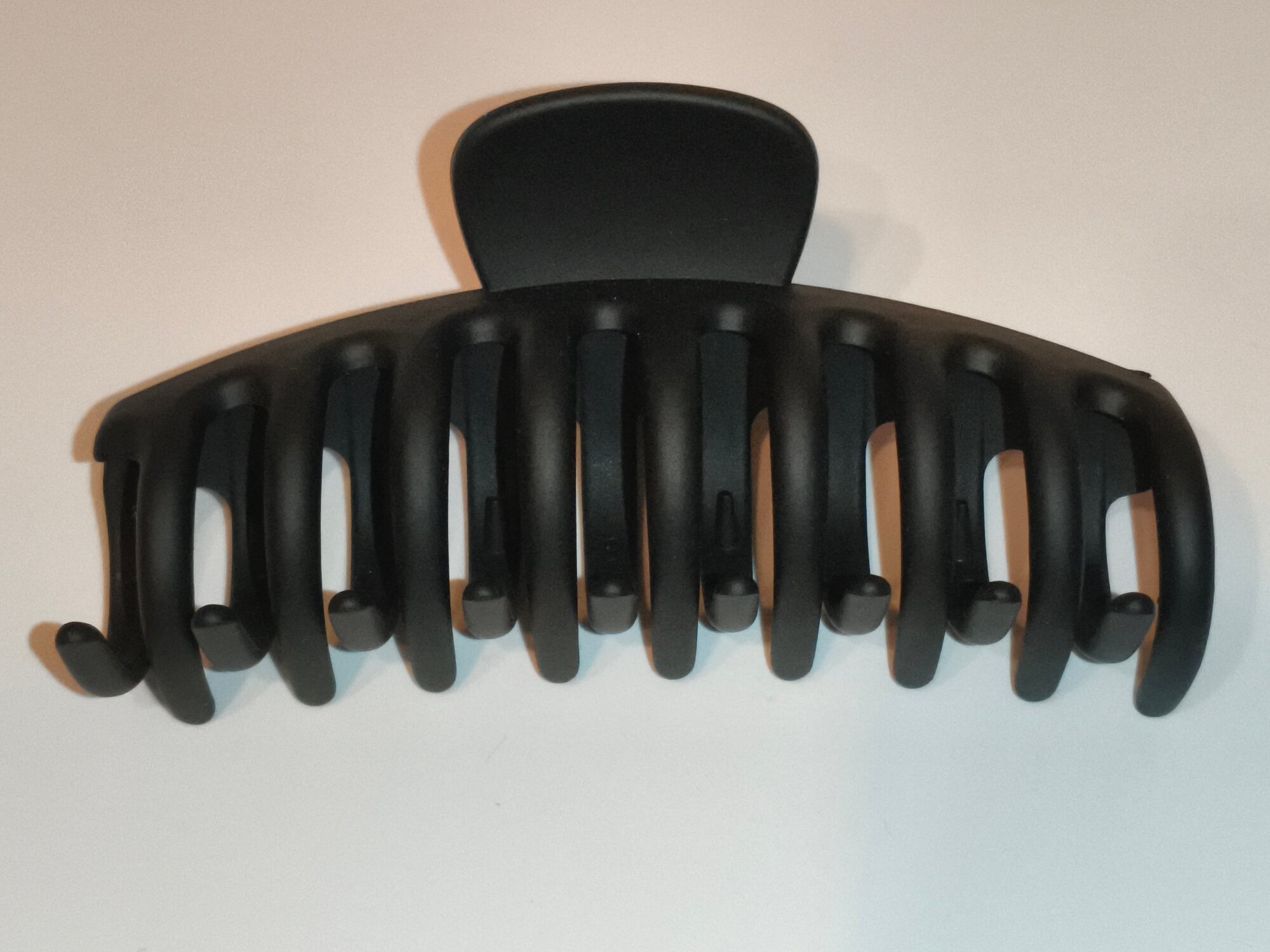 Заколка краб для волос "Классика, пластик, черный матовый, длина 11 см.