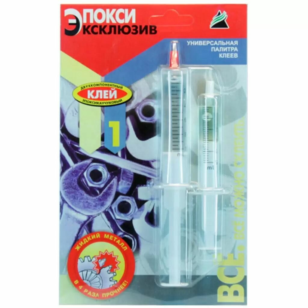 Клей эпоксидный Анлес Эксклюзив двухкомпонентный водостойкий универсальный в шприце 13 мл для металла и пластика